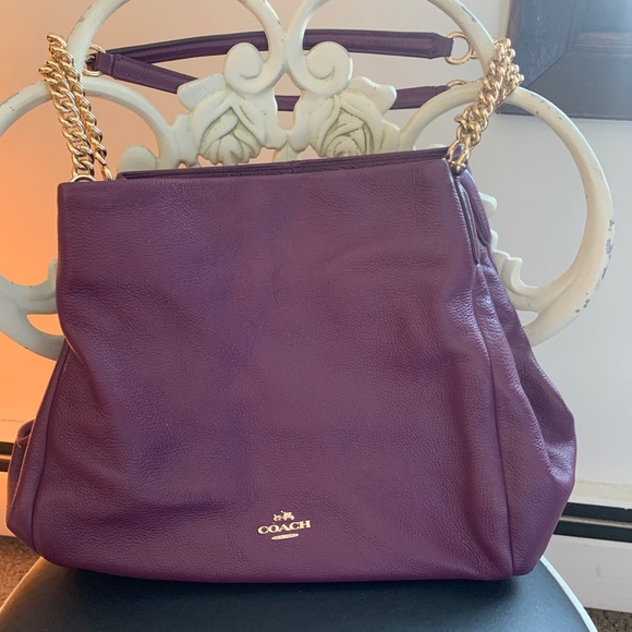 Coach | Bags | Purple Gold Chain Shoulder Bag Coach | Poshmark